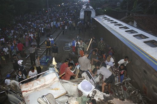 Police arrest engineer in Indonesian train crash