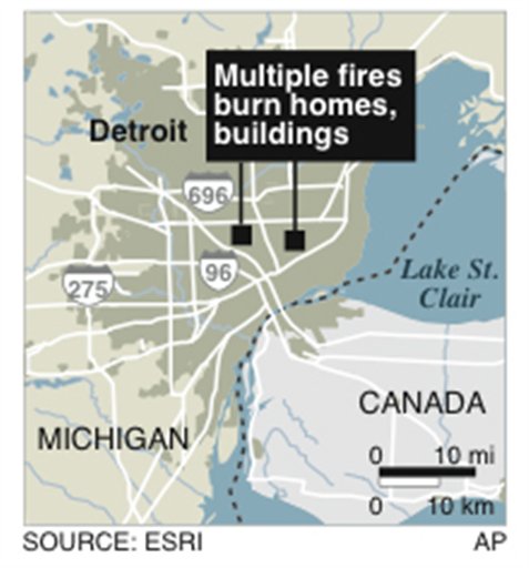 Detroit fires add to burned, vacant landscape