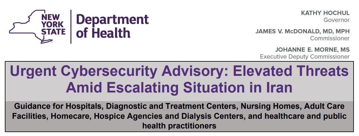 NYS Health Department Issues Urgent Cybersecurity Alert Following ...
